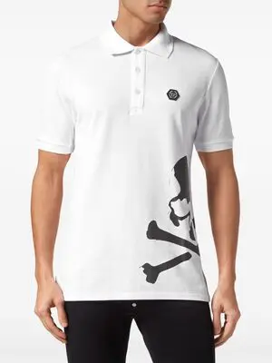 Philipp Plein Skull & Bones Cotton Polo Shirt
