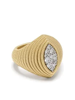 LEANDRA 18kt Yellow Diamond Signet Ring