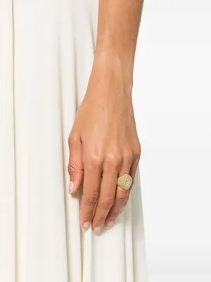 LEANDRA 18kt Yellow Diamond Signet Ring