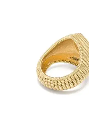 LEANDRA 18kt Yellow Diamond Signet Ring