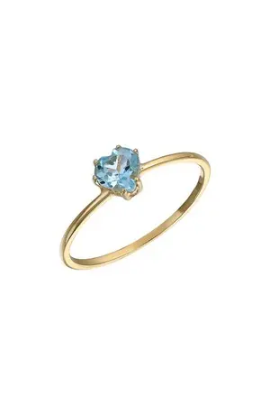 Bony Levy 14k Gold Blue Topaz Heart Ring - 14k Yellow Gold