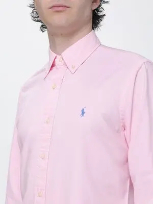 Polo Ralph Lauren Cotton Shirt With Button-down Collar And Logo - Pink