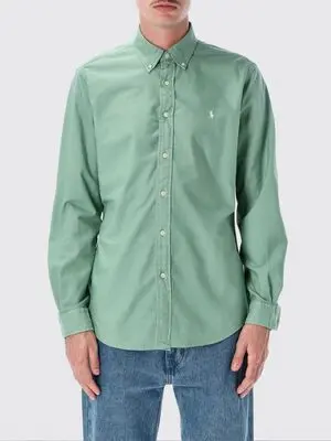 Polo Ralph Lauren Cotton Shirt With Button-down Collar And Logo - Sage