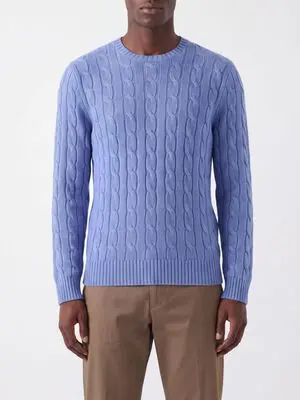 Polo Ralph Lauren Cable-knit Crewneck Jumper In 100% Cashmere - Sky Blue