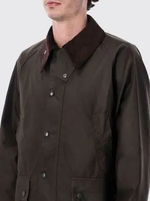 Barbour Bedale Waxed Cotton Jacket With Corduroy Collar - Olive