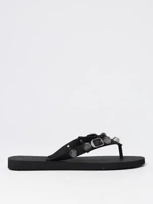 Balenciaga Studded Rubber Thong Sandals - Black