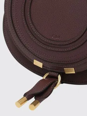 Chloé Marcie Mini Grained Calfskin Crossbody Bag - Coffee