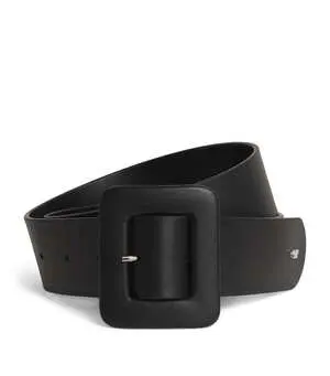 Max Mara Nappa Leather Tonal Belt Black