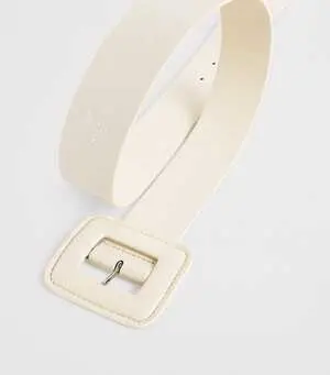 Max Mara Nappa Leather Tonal Belt - White