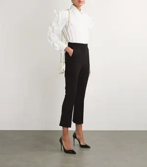 Max Mara Cropped Slim Trousers - Black