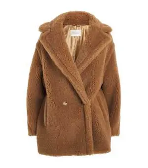 Max Mara Alpaca-blend Short Teddy Coat Beige