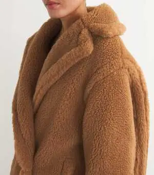Max Mara Alpaca-blend Short Teddy Coat - Beige