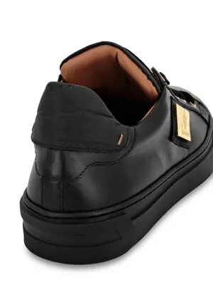 BILLIONAIRE Logo-plaque Leather Sneakers - Black