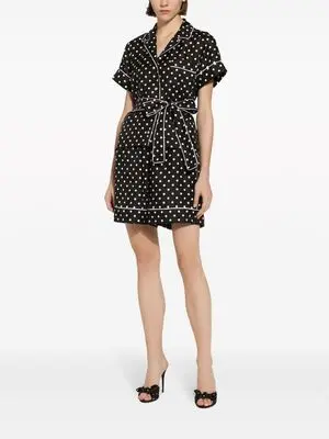 Dolce & Gabbana Polka-dot Silk Shirt - Black