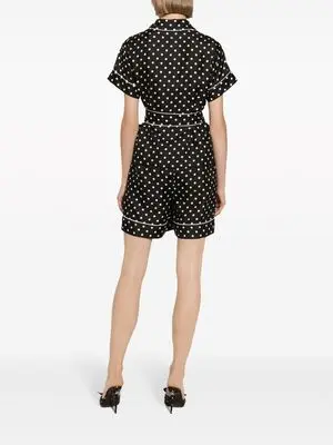 Dolce & Gabbana Polka-dot Silk Shirt - Black
