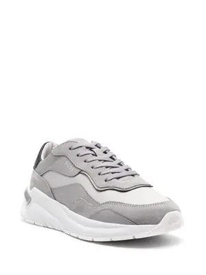 BOSS Lace-up Leather Sneakers - Grey