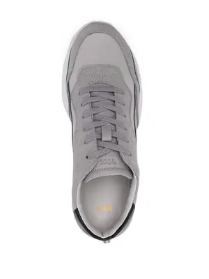 BOSS Lace-up Leather Sneakers - Grey