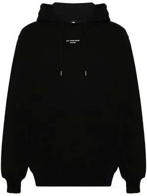 Drole De Monsieur Cotton Slogan Hoodie - Black