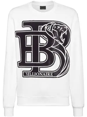 BILLIONAIRE Logo-print Cotton Sweatshirt - White