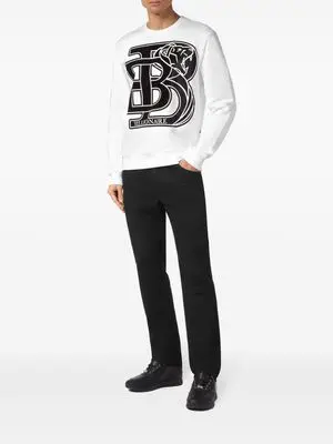BILLIONAIRE Logo Print Cotton Sweatshirt - White
