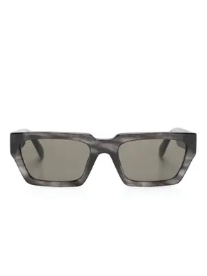 Moschino Rubberised Logo Rectangle Sunglasses