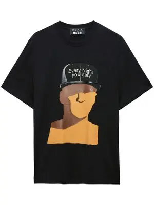 MSGM Graphic-print T-shirt - Black