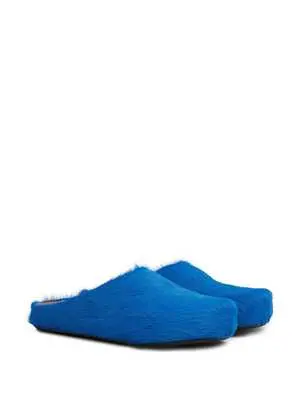 Marni Long Hair Calfskin Fussbett Sabot - Blue
