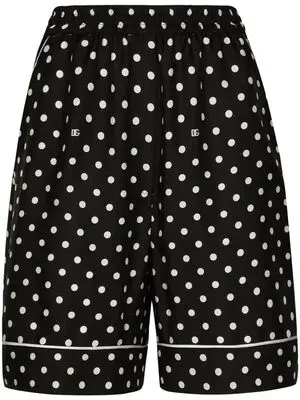 DOLCE & GABBANA Dolce & Gabbana Polka-Dot Silk Twill Shorts