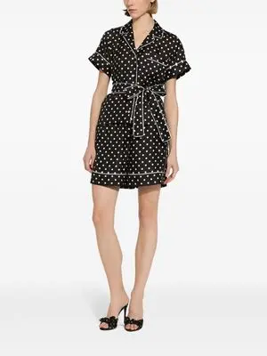 Dolce & Gabbana Polka-dot Silk Twill Shorts - Black