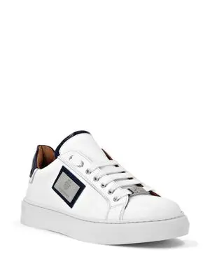 BILLIONAIRE Logo-plaque Leather Sneakers