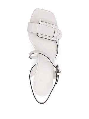 DEL CARLO 55mm Moore Patent Leather Sandals - White
