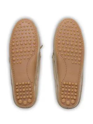 Car Shoe Almond-toe Suede Driving Slippers - Neutrals