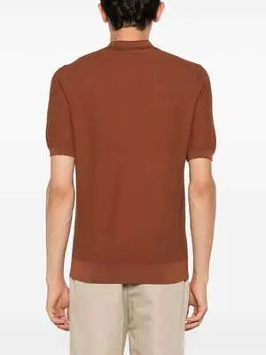 Tagliatore Paco Split-neck Polo Shirt - Brown