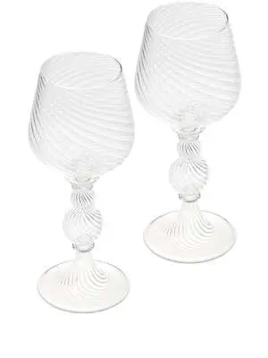 Christofle Tourbillon Wine Glasses - White