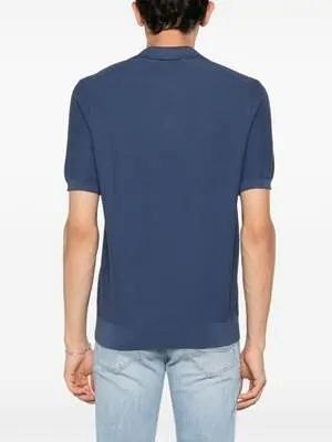 Tagliatore Paco Split-neck Polo Shirt - Blue