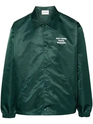 Drole De Monsieur Slogan Lightweight Jacket - Green