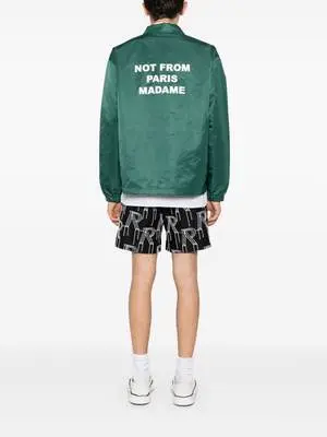 Drole De Monsieur Slogan Lightweight Jacket - Green