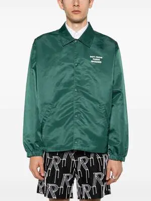 Drole De Monsieur Slogan Lightweight Jacket - Green