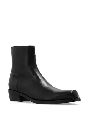 Versace Luciano Leather Ankle Boots