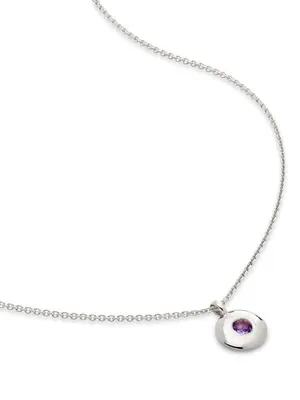 Monica Vinader February Birthstone Pendant Necklace - Silver