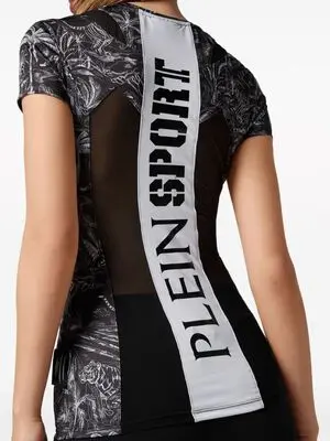PLEIN SPORT Graphic-print Compression T-shirt - Black