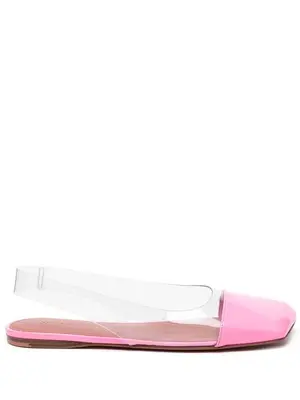 Amina Muaddi Ane Slingback Ballerina Flats - Pink