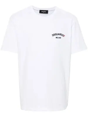 Dsquared2 Logo-embroidered Cotton T-shirt - White