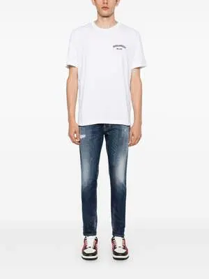 Dsquared2 Logo-embroidered Cotton T-shirt - White