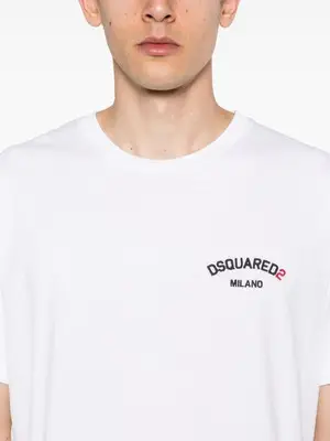 Dsquared2 Logo-embroidered Cotton T-shirt - White