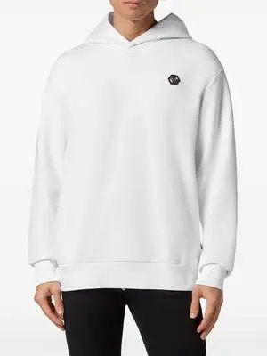 Philipp Plein Rhinestone-embellished Hoodie - White