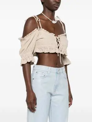 Guess Broderie-anglaise Crop Top