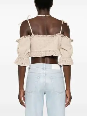 Guess Broderie-anglaise Crop Top