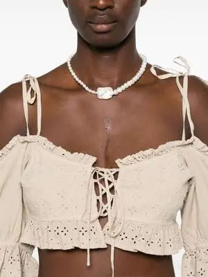 Guess Broderie-anglaise Crop Top