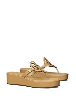 Tory Burch Miller Wedge Sandals - Neutrals